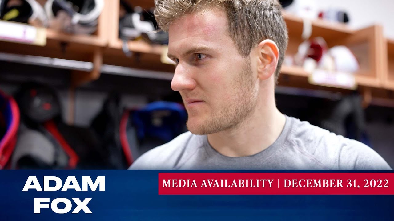 Rangers de New York : Disponibilité média d'Adam Fox | 31 décembre 2022 ...